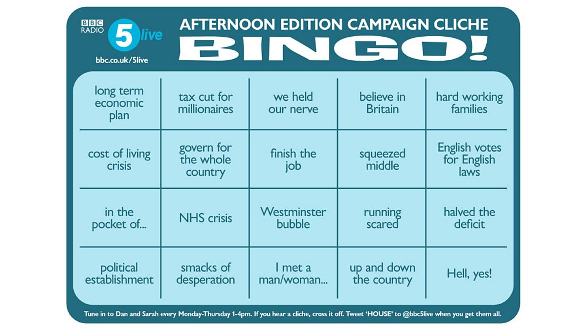 BBC Radio 5 Live - 5 Live In Short - Afternoon Edition election cliche ...