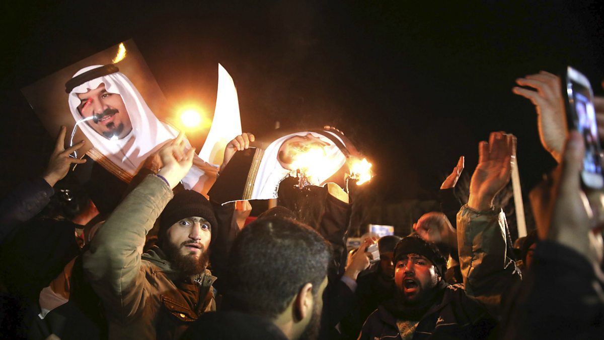 BBC World Service - Newshour, Protestors target Saudi embassy in Tehran
