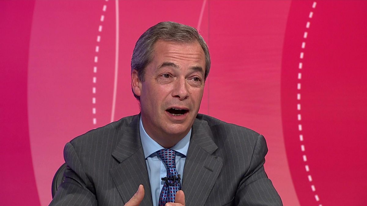 BBC One - Question Time, 11/02/2016, An audience member tackles Nigel ...