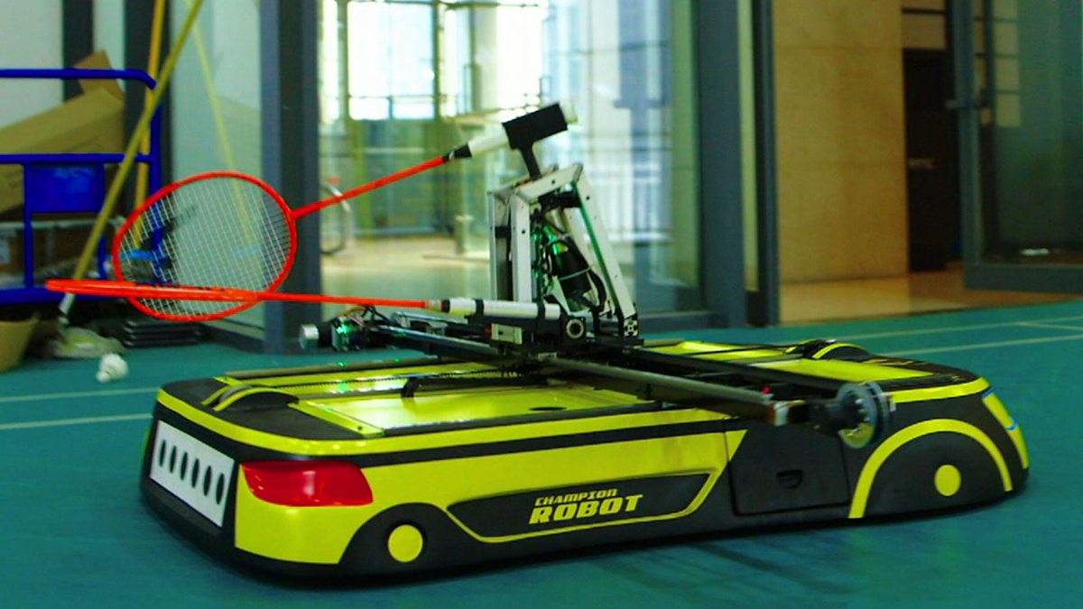 BBC News - Click, Designed in China, The robot that can play badminton
