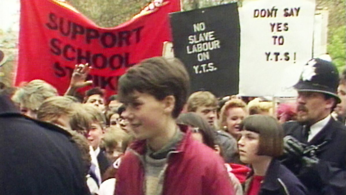 BBC Arts - BBC Arts, BBC News, YTS protests from 25 April 1985