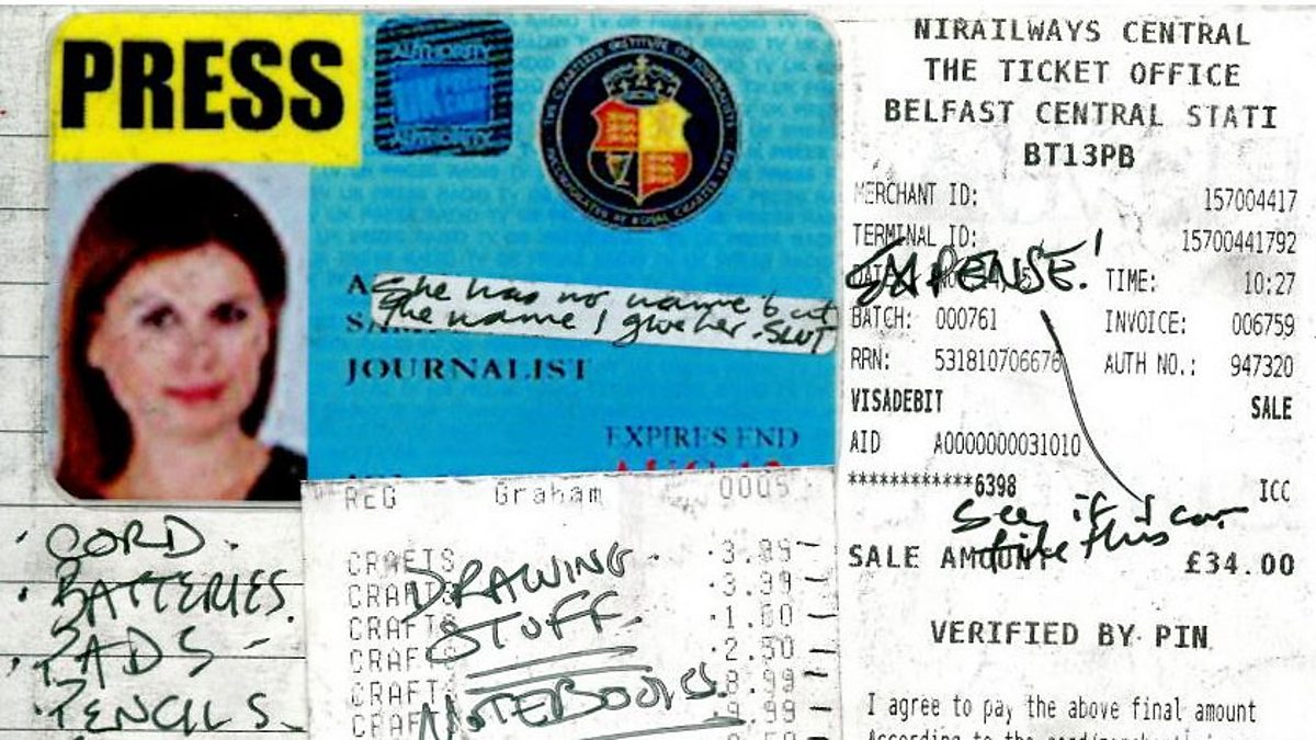 BBC Two - The Fall - Project AS - receipts, press pass and checklist