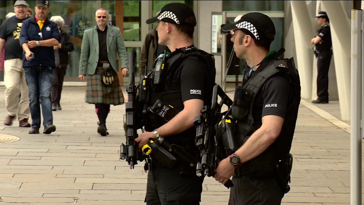 BBC One - Reporting Scotland, Armed police deployed across Scotland