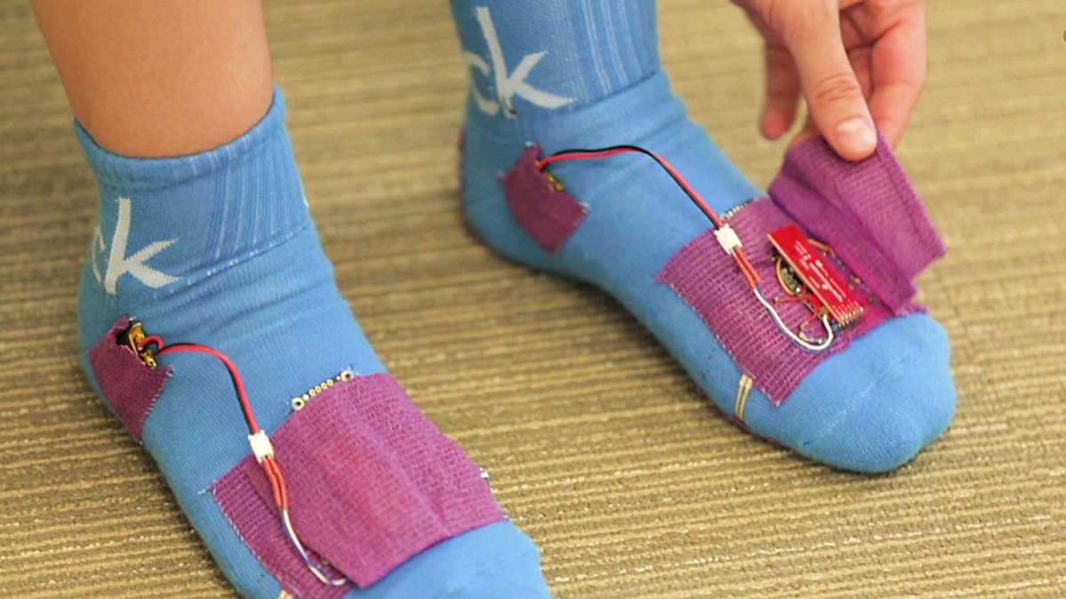 BBC News - Click, Smart socks send data to your physio