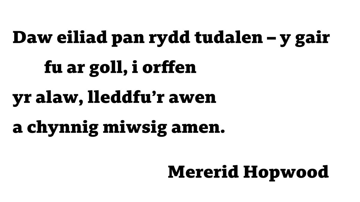 BBC Radio Cymru - Yr Odliadur, Yr Odliadur - Englyn Mererid Hopwood
