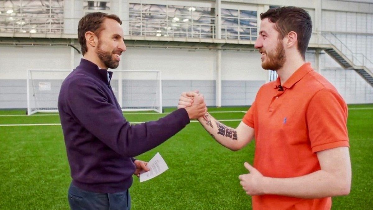 BBC News - In England, 'Oh my god, it's Gareth Southgate'