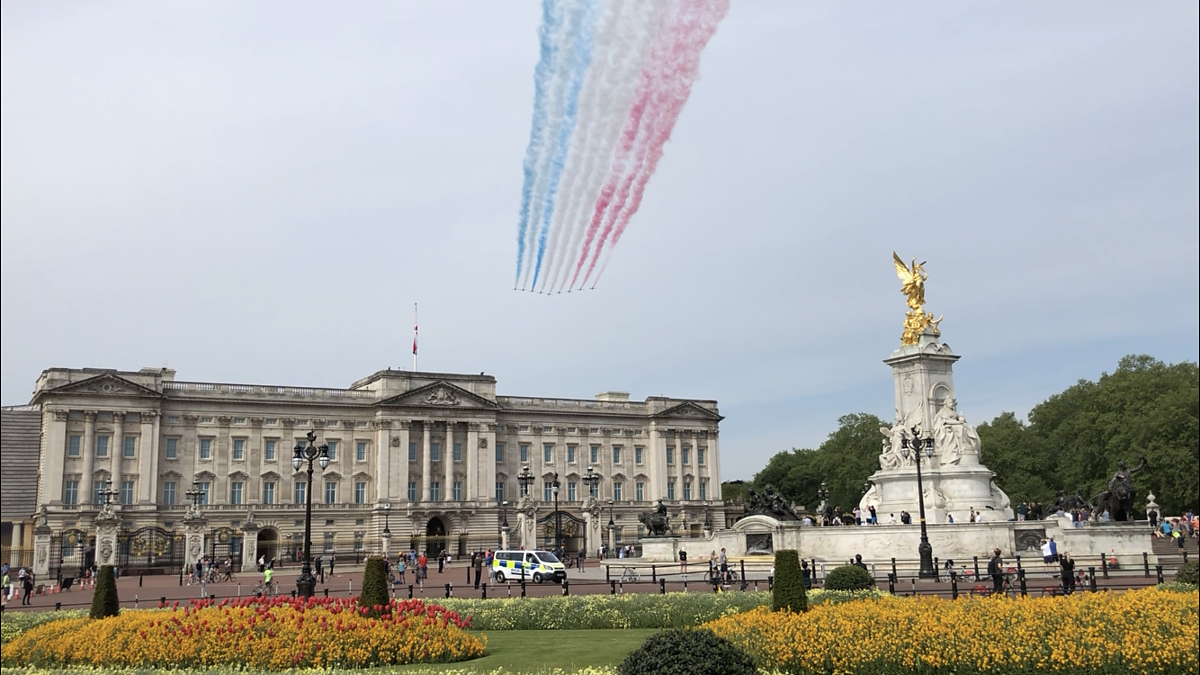 BBC One - VE Day 75, The Announcement of Victory, Red Arrows flypast on ...