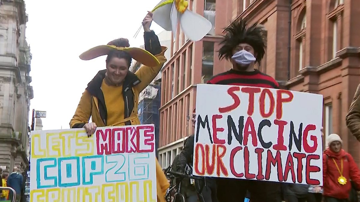 BBC News - Scotland, Protesters march for climate justice in Glasgow