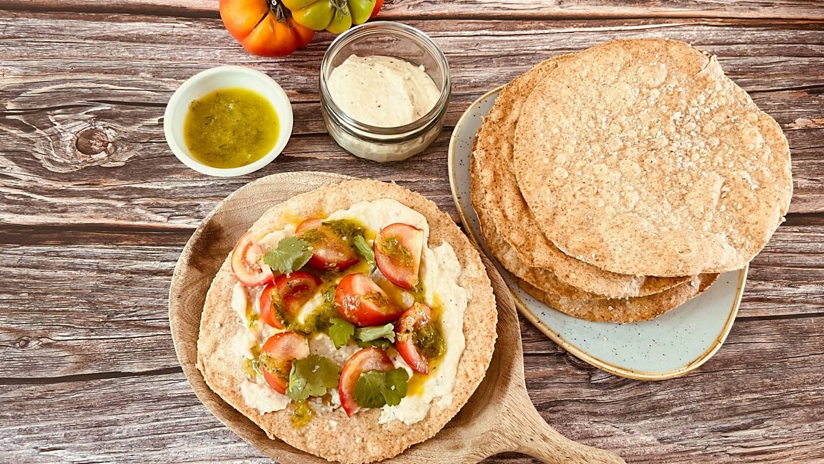 BBC - Crispbreads with Whipped Cheese and Roast Onion, Local Tomatoes ...
