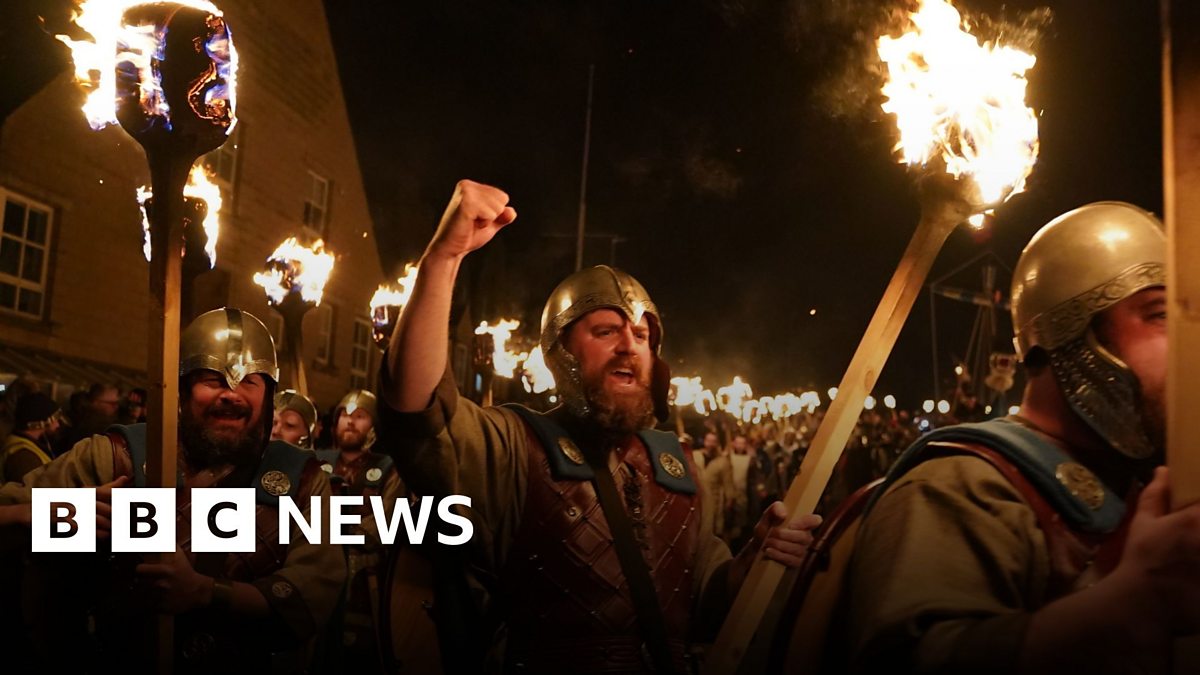 BBC News - Shetland Fire Festival: Up Helly Aa