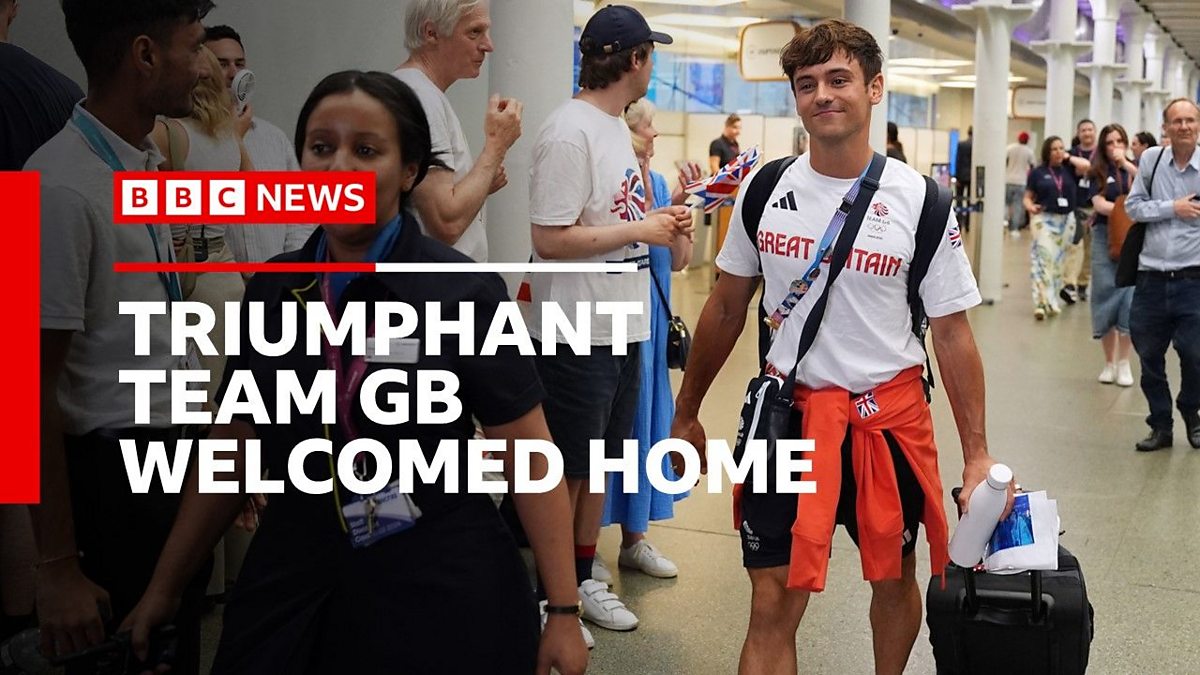 BBC News - Team GB Olympians Return Home