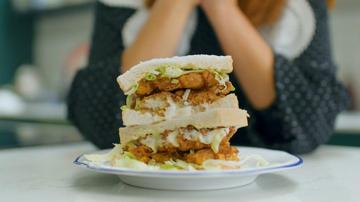 BBC - BBC Food, Smoked mackerel and sweetcorn fritter sandwich