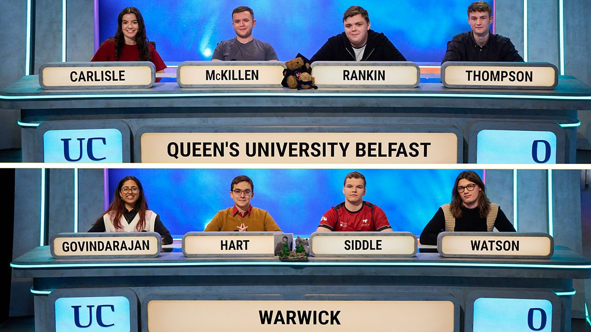 University Challenge - 2024/25: 26. Queen’s, Belfast v Warwick - BBC ...