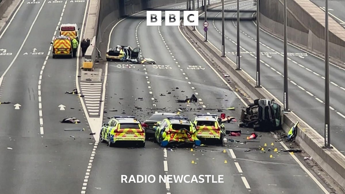 BBC Radio Newcastle - BBC Radio Newcastle, Seven officers injured in A1 crash during pursuit