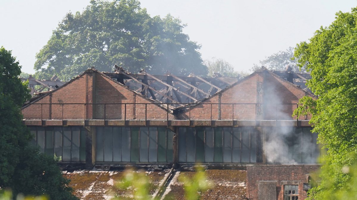 BBC News - Aerial Footage at Location of Bicester Fire