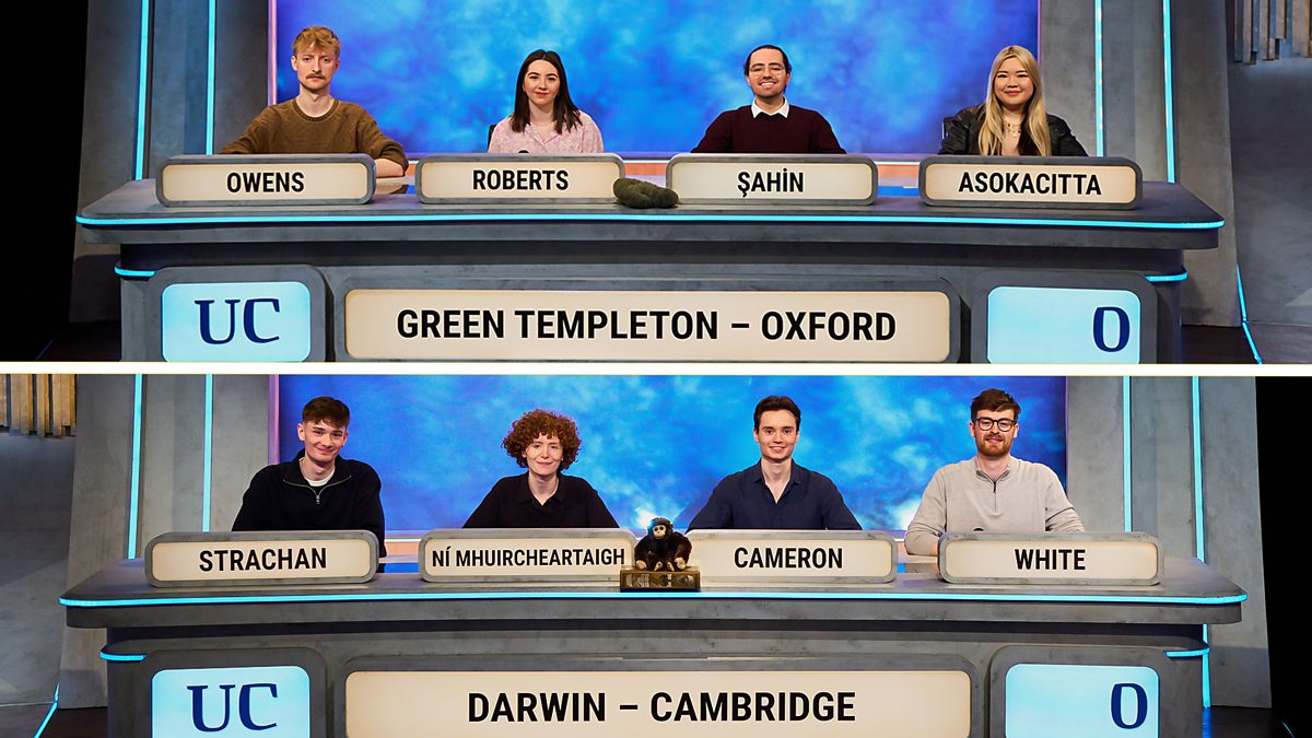 BBC Two - University Challenge, 2025/26, Green Templeton College, Oxford v Darwin College, Cambridge