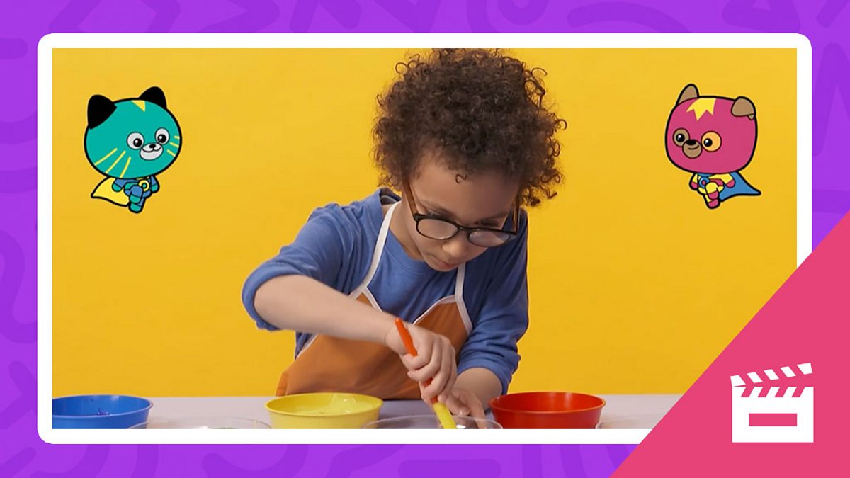 Kit and Pup explore colour mixing - EYFS - Reception - BBC Bitesize