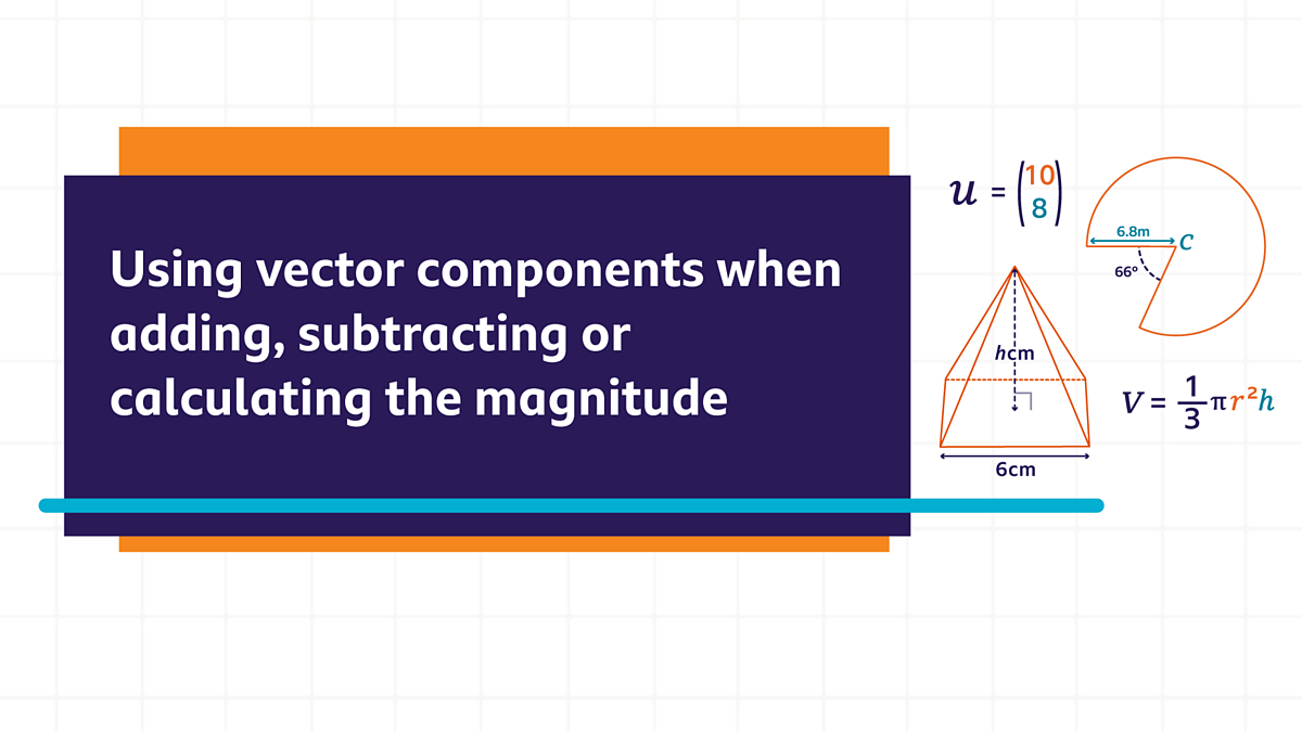 National 5 Maths questions - Using vector components when adding, subtracting or calculating the ...