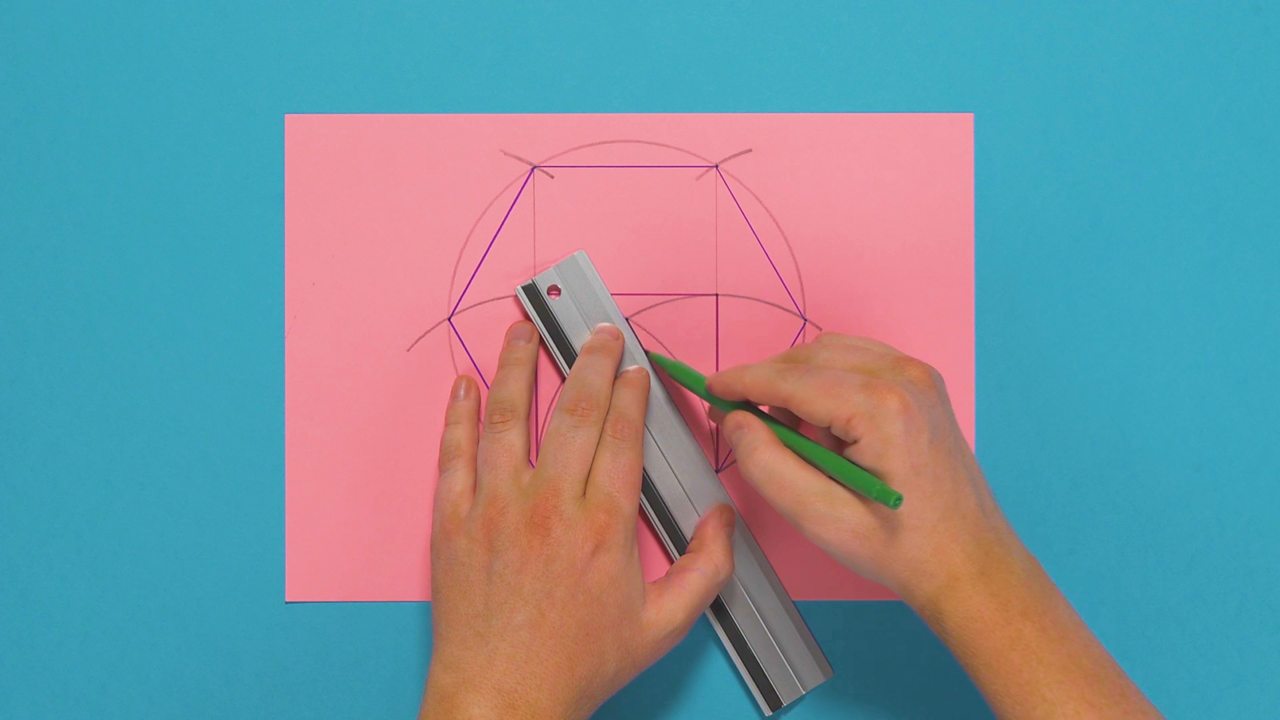 How to draw a regular hexagon, square and triangle - BBC Bitesize