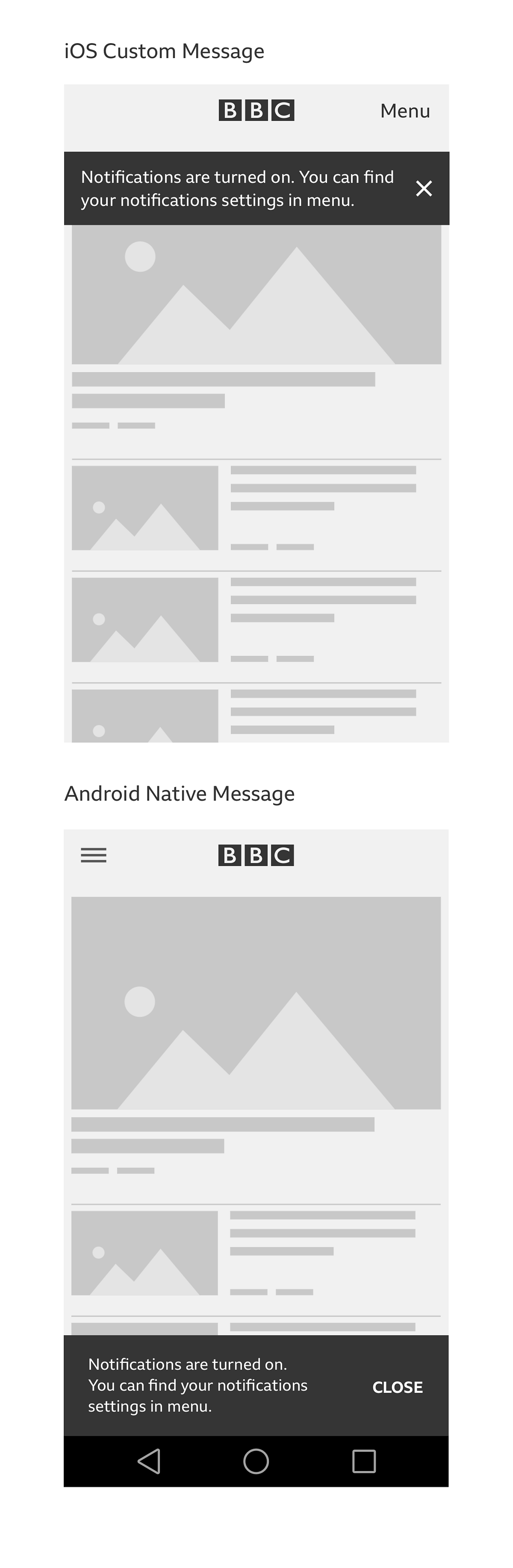 BBC GEL | Confirmation and error messages