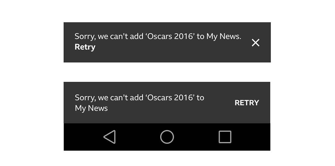 BBC GEL | Confirmation and error messages