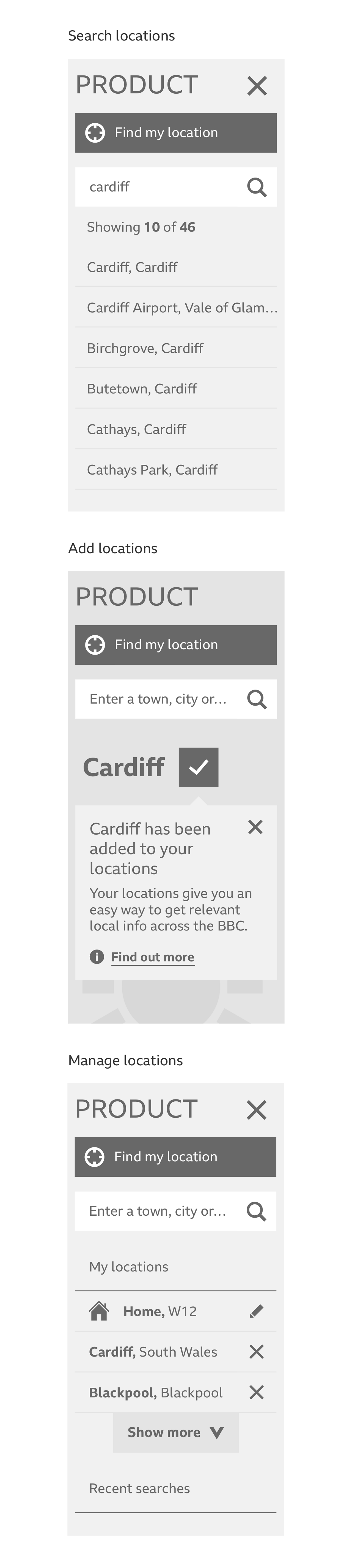 BBC GEL | Location settings