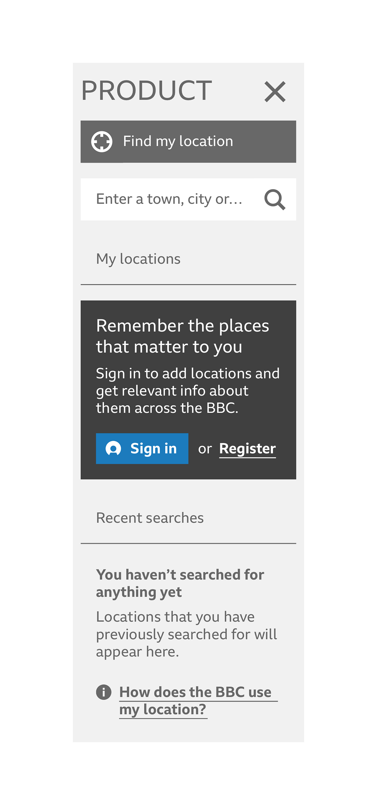 BBC GEL | Location settings