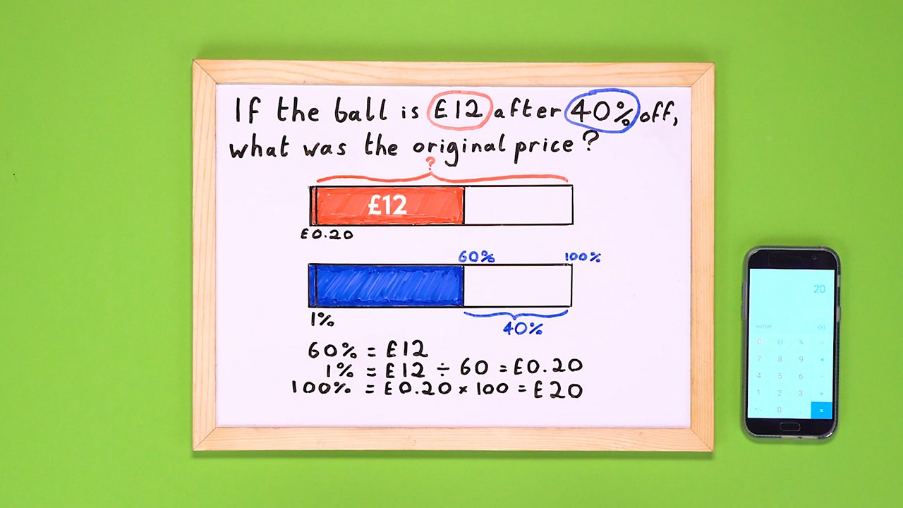 Reverse Percentages BBC Bitesize