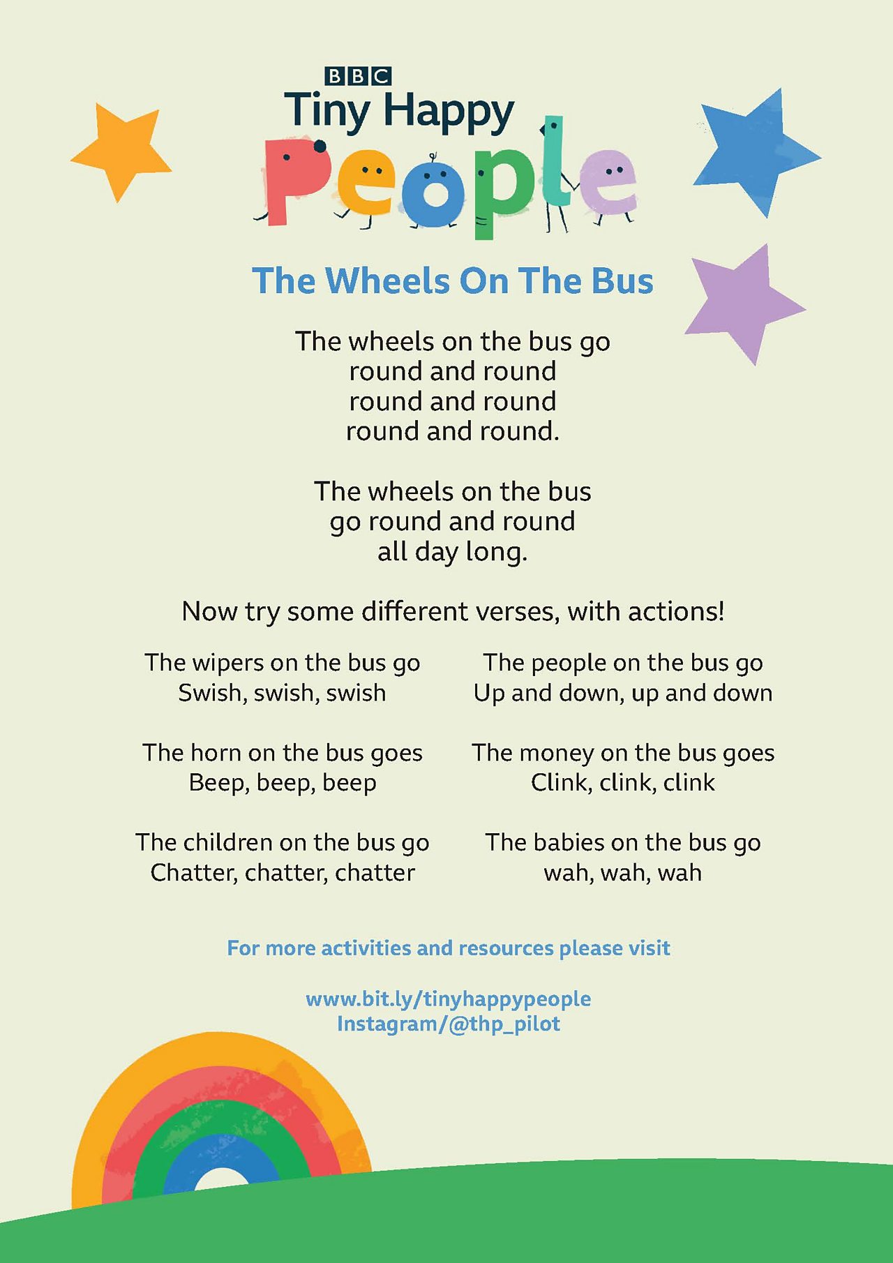 Nursery Rhyme Song Sheets To Download - BBC Tiny Happy People