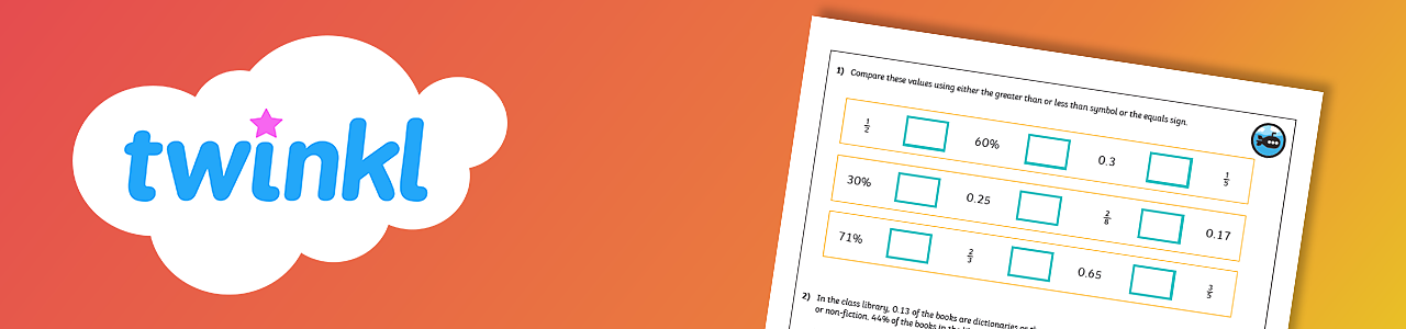 Order and compare fractions, decimals and percentages by converting ...
