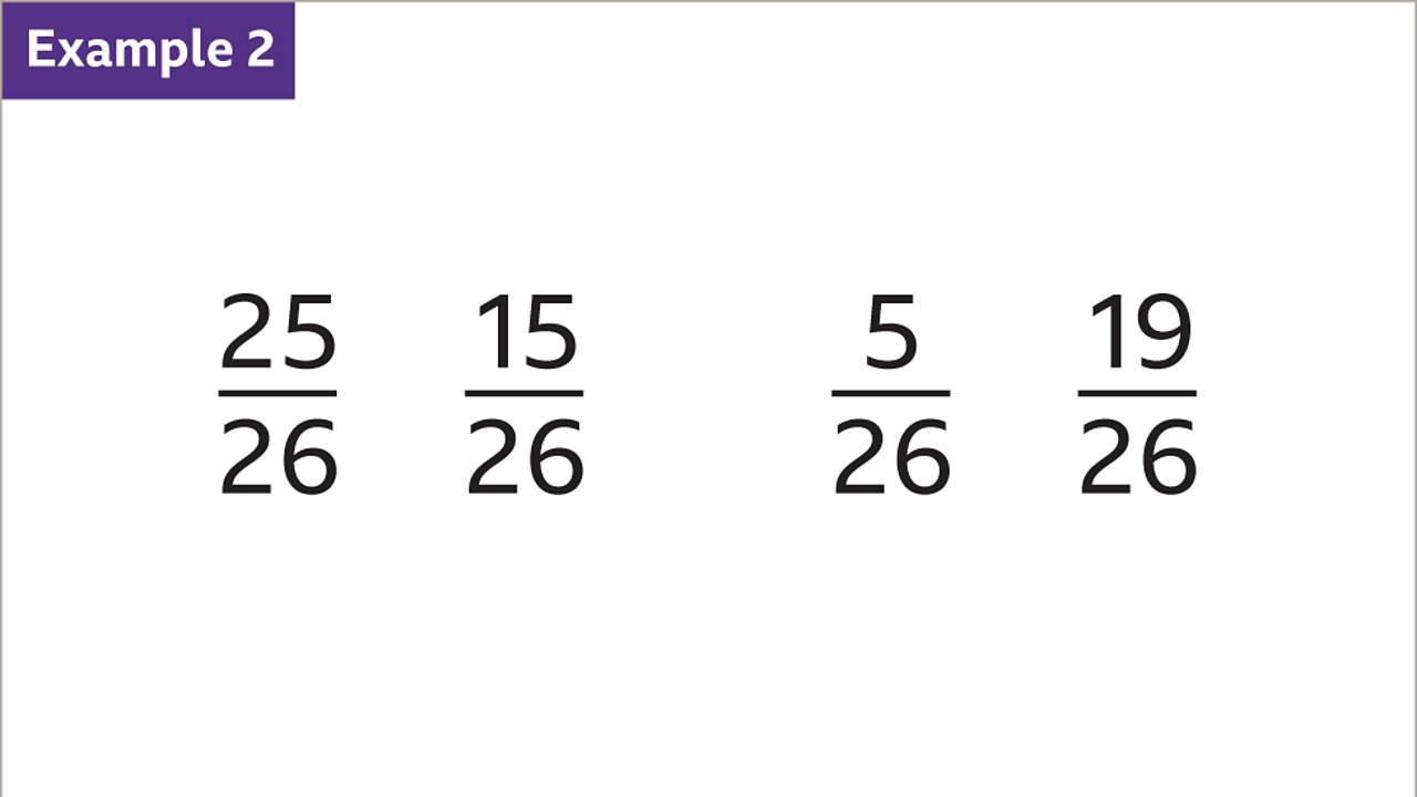 Learn About Ordering Fractions KS3 Maths BBC Bitesize BBC Bitesize learn-about-ordering-fractions-ks3-maths-bbc-bitesize-bbc-bitesize