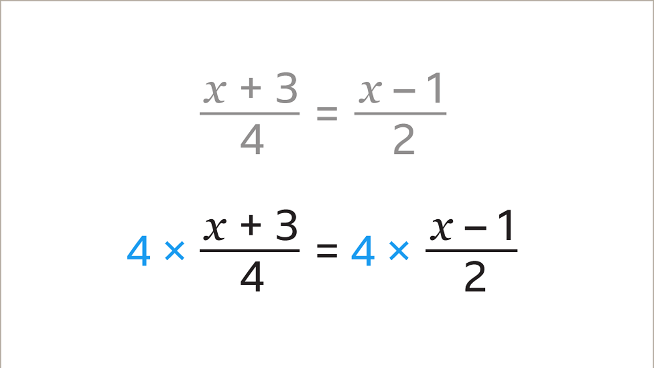 Solving equations with fractions - KS3 Maths - BBC Bitesize - BBC Bitesize