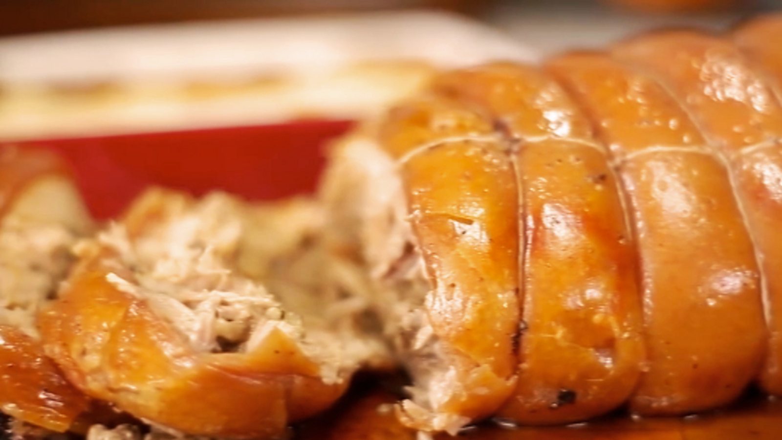 Chestnut, sage and onion stuffed pork loin with dauphinoise potatoes ...