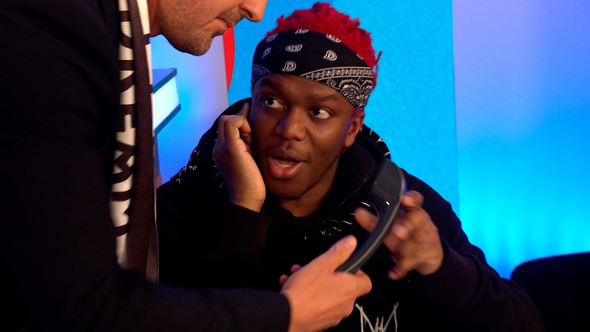 BBC One - Sport Relief, KSI struggles to take a donation call