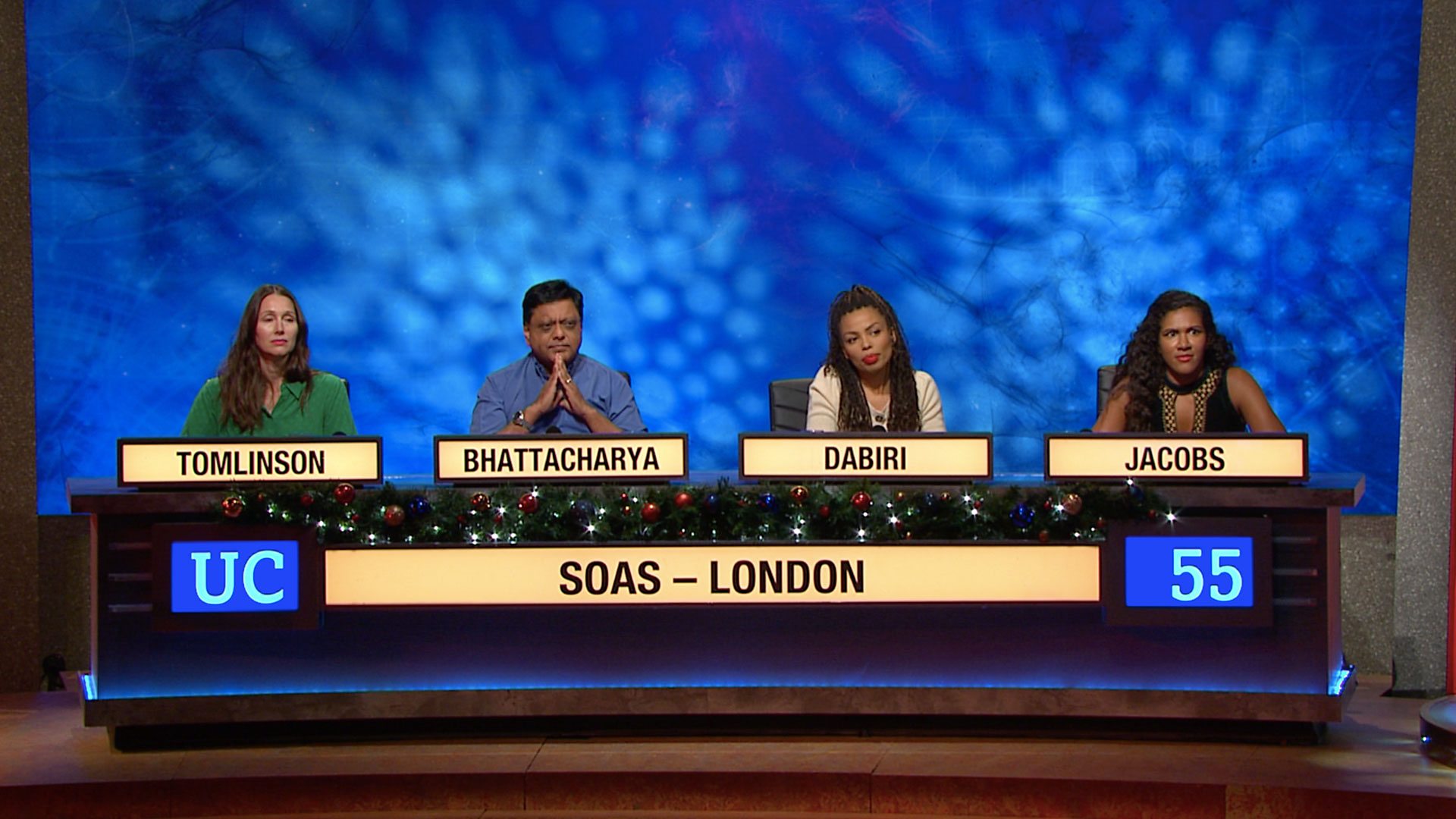 BBC Two - University Challenge, Christmas 2022, SOAS University of London v Balliol College ...