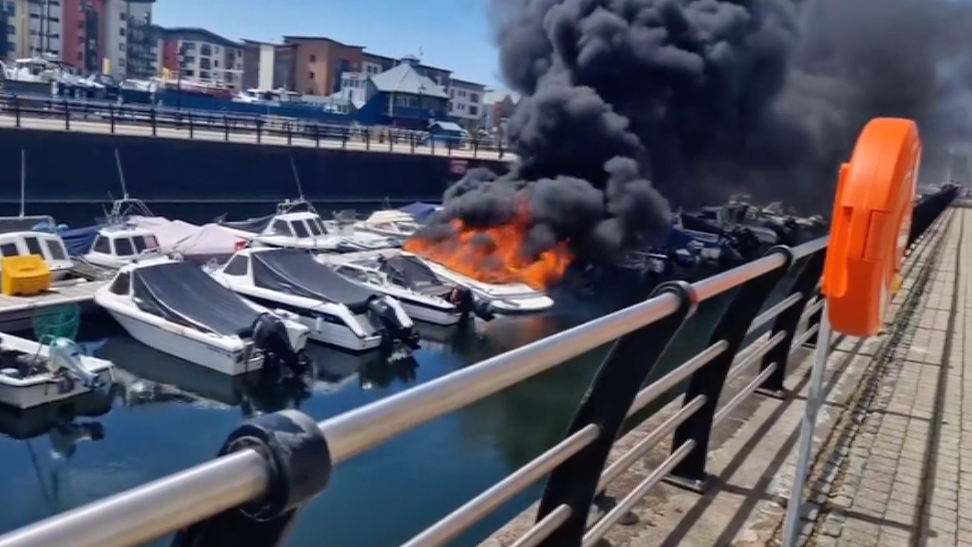 Boats On Fire Wallpaper