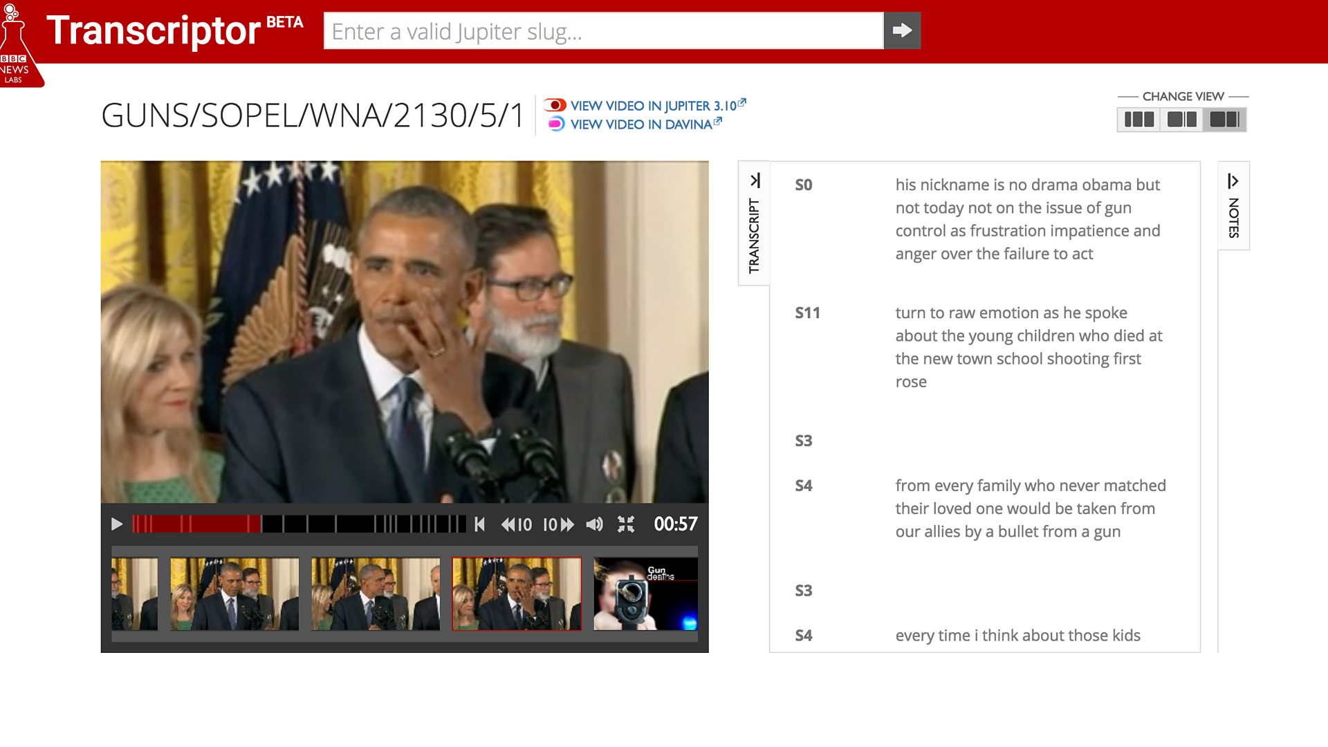 Transcriptor - create transcripts from News Video