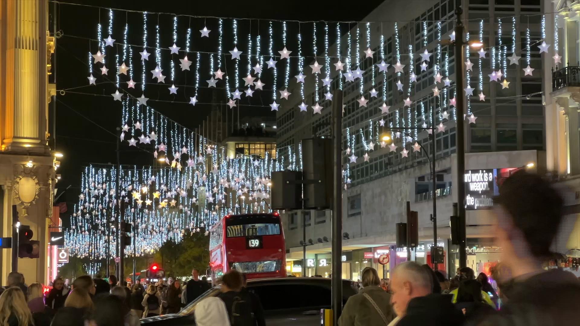 String Lights Over Street