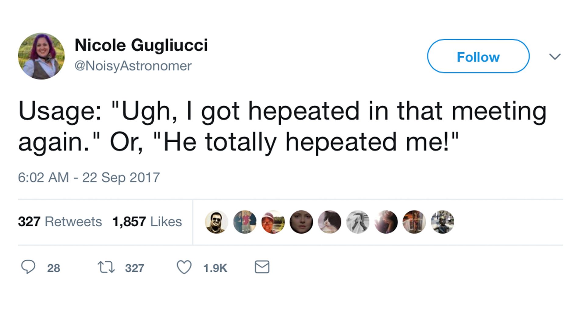 Know your mansplaining from your manspreading? Hepeating is a new entry ...