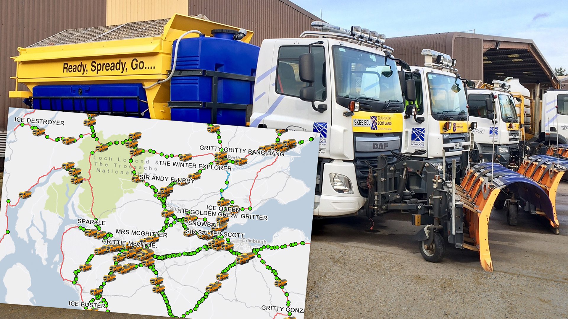 Scotland has named its ice gritters Grittie McVittie, Ready Spready Go ...
