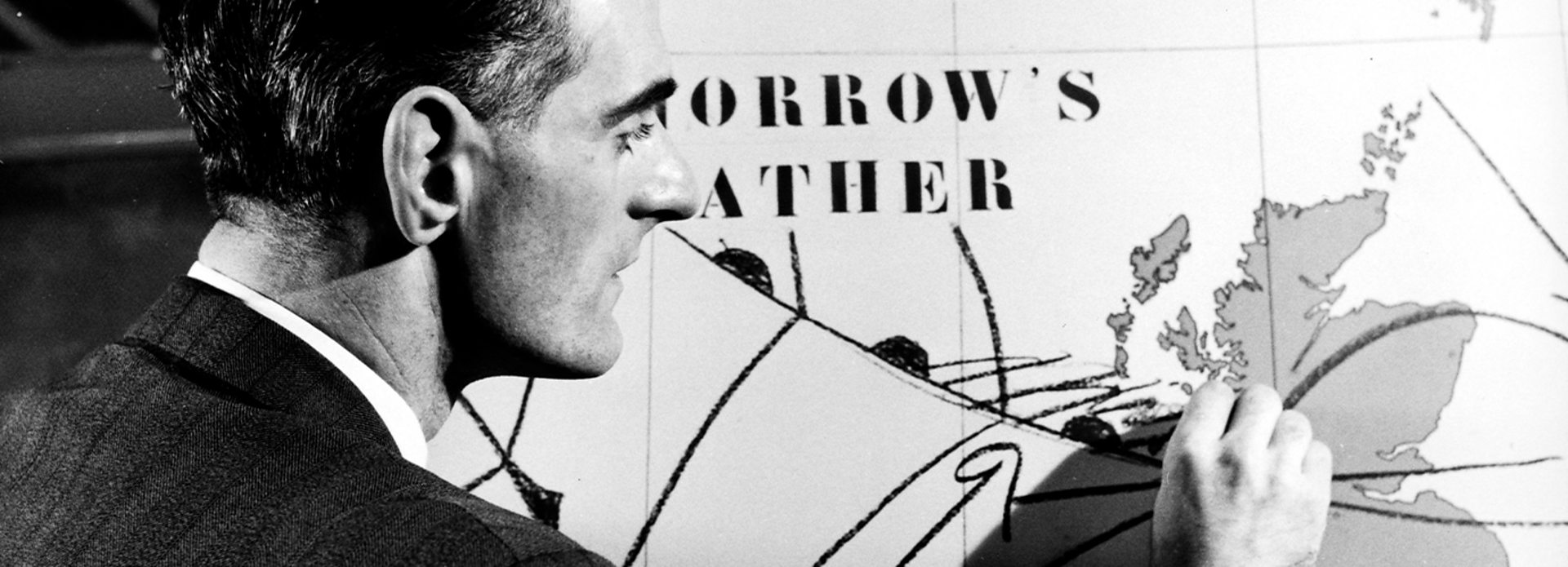 First in-vision television weather forecaster - History of the BBC