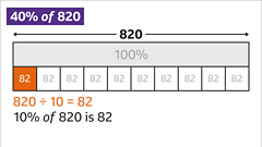 How to find a percentage of an amount using bar models - BBC Bitesize