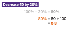How to decrease an amount by a percentage - BBC Bitesize