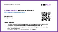 Avoiding account hacks - BBC Teach
