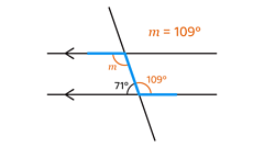 How to calculate angle in parallel lines - BBC Bitesize