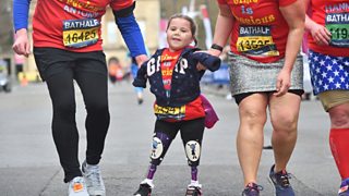 Harmonie Rose Allen Limbless girl finishes Bath half marathon
