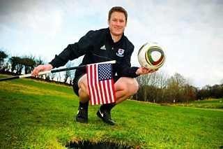 Scotland's top footgolfer takes on America - BBC News