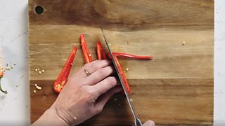 Chopping chillies - BBC Food