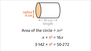 Surface area and volume of a cylinder - KS3 Maths - BBC Bitesize - BBC ...