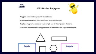 KS2 Maths teaching resources: Regular and irregular polygons - BBC Teach